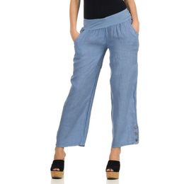 Mississhop Leinenhose Leinenhose 100 % Leinen Freizeithose 7/8 Lange Hose M.319