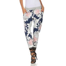 Mississhop Chinohose Damen Hose Blumen Jogginghose Baumwolle gemustert M. 287