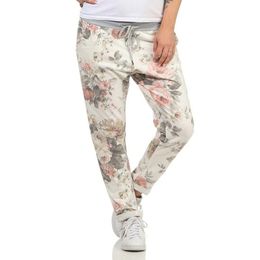 Mississhop Chinohose Damen Hose Blumen Jogginghose Baumwolle gemustert M. 287