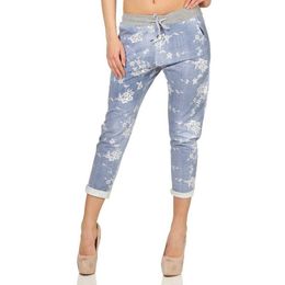 Mississhop Chinohose Damen Hose Blumen Jogginghose Baumwolle gemustert M. 287