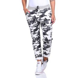 Mississhop Chinohose Damen Hose Blumen Jogginghose Baumwolle gemustert M. 287