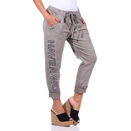 Mississhop Jogginghose Damen Hose Freizeithose Stoffhose Boyfriend Stretch Hose M.349