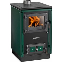Justus Festbrennstoffherd Rustico-50 2.0, 7 kW, Zeitbrand, grün