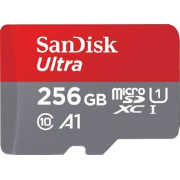 Sandisk Ultra microSDXC Speicherkarte (256 GB, Class 10), grau|rot