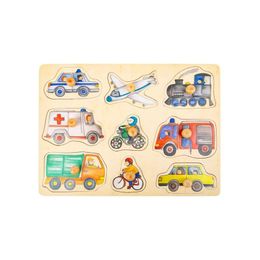 Small Foot - Wooden Stud Puzzle City Vehicles 9pc Holz