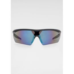 Sonnenbrille BACK IN BLACK Eyewear schwarz (schwarz, blau) Damen Brillen Eckige Sonnenbrille Leicht verspiegelte Gläser