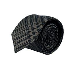 MONTI Krawatte aus reiner Seide, mit ausgefallenem Herbst-Winter-Design, braun