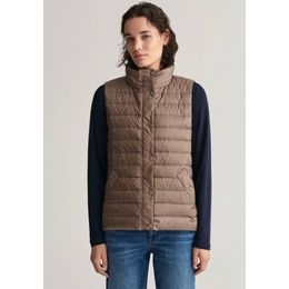 Gant Steppweste LIGHT DOWN VEST mit Logodruck auf der Brust, braun