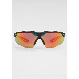 BACK IN BLACK Eyewear Sonnenbrille mit gebogenen Gläsern, orange|schwarz