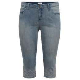 sheego Große Größen: Caprijeans schmal SUSANNE; 5-Pocket mit Formbund, light blue Denim, Gr.52