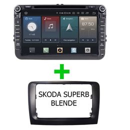 TAFFIO Für Skoda Superb 8" Touch Android Autoradio GPS DVD USB CarPlay Einbau-Navigationsgerät