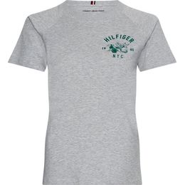 Tommy Hilfiger Sport T-Shirt SLIM GRAPHIC T-SHIRT mit Tommy Hilfiger Sport Markenlabel, grau