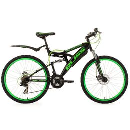 KS-Cycling Mountainbike KS CYCLING "Bliss" Fahrräder Gr. 47 cm, 26 Zoll (66,04 cm), schwarz (schwarz, grün) Fahrräder