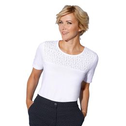 Spitzenshirt CLASSIC "Shirt" Gr. 46, weiß Damen Shirts Jersey