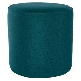 Miliboo Hocker aus pfauenblauem Stoff D 40 cm COQ