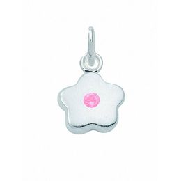 Adelia´s Adelia´s Kette ohne Anhänger 925 Silber Anhänger Blüte mit Zirkonia Ø 8,3 mm, Schmuckset - Set mit Halskette, rosa