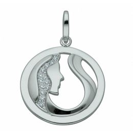 Adelia´s Adelia´s Kette ohne Anhänger 925 Silber Sternzeichen Anhänger Jungfrau mit Zirkonia Ø 25,2 mm, Schmuckset - Set mit Halskette, silberfarben