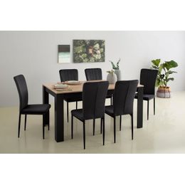 Home Affaire Essgruppe Bergamo, (Set, 7-tlg), moderne 7-tlg Essgruppe, Unser Dauertiefpreis, schwarz