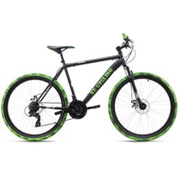 KS-Cycling Mountainbike KS CYCLING "Crusher" Fahrräder Gr. 51 cm, 26 Zoll (66,04 cm), schwarz (schwarz, grün) Hardtail
