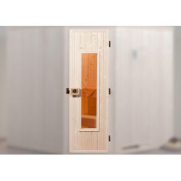 Weka Saunatür Türen BxH: 61,8x182,5 cm, inkl. Rahmen Gr. 61,8 cm, Türanschlag wechselbar, beige (natur) Saunatüren
