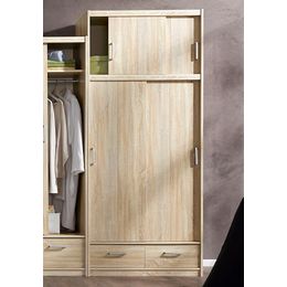 Schiebetürenschrank Priess Schränke Gr. B/H/T: 96 cm x 222 cm x 57 cm, 2 St., braun (struktureichefarben hell) Schwebetürenschränke und Schiebetürenschränke