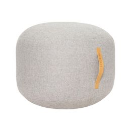 Hübsch Interior Hübsch Interior - Pouf mit Ledergriff, Ø 50 x H 35 cm, grau