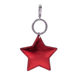 Gretchen Schlüsselanhänger Star Keyring, aus italienischem Kalbsleder, rot