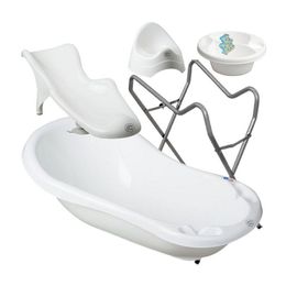 Maltex Babybadewanne Set 4-Teile Classic + Gestell Grau -WASCHSCHÜSSEL Babybadeset