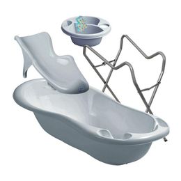 Maltex Babybadewanne Set 3-Teile Classic + Gestell Grau -WASCHSCHÜSSEL Babybadeset Pflege