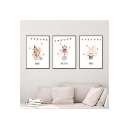 WANDKIND Poster Kinderzimmer Poster 3er Set Premium P719 / Zirkustiere