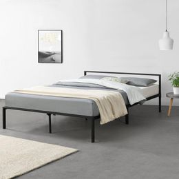 Metallbett Imatra 140x200 cm Schwarz en.casa