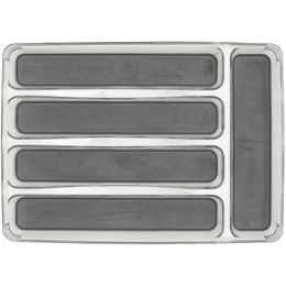 Besteckkasten 5 Fächer, Grau, Kunststoff (pet) transparent, Kunststoff (tpr) grau - grau - Wenko