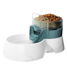 EBI Feeder 2-in-1 Wasser- und Futterspender für Haustiere, Grau, 28x19x17cm