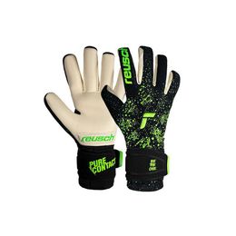 Reusch Torwarthandschuhe Pure Contact Gold mit Innennaht Schnitt und Grip Gold Belag, grün|schwarz