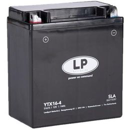 Landport SLA YTX16-4 Motorradbatterie, 12 V 14 Ah