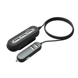 Hama USB-Kfz-Ladegerät "2+3 Power Extension" mit 5-fach USB, 10 A, in Schwarz