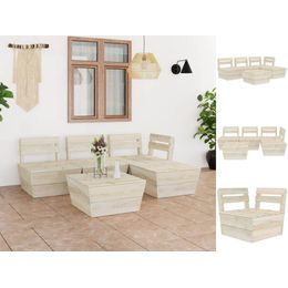 vidaXL Garten-Essgruppe 5-tlg Garten-Paletten-Lounge-Set Imprägniertes Fichtenholz Sitzgruppe