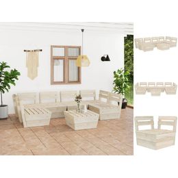 vidaXL Garten-Essgruppe 7-tlg Garten-Paletten-Lounge-Set Imprägniertes Fichtenholz Sitzgruppe
