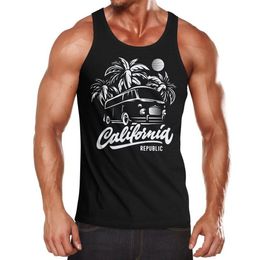 Neverless Tanktop Herren Tank-Top California Surf Retro Bus Abenteuer Urlaub Palmen Neverless® mit Print