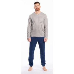 Eskimo Schlafanzug Herren Pyjama mit langem Arm (2 tlg) zeitlos elegant