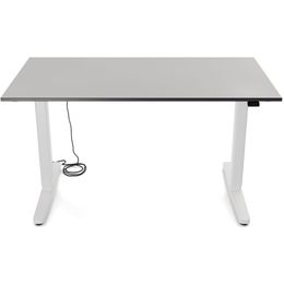 Exzellent: Yaasa Desk Basic 135 x 70 cm - Elektrisch höhenverstellbarer Schreibtisch | silber/weiß