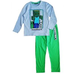 Minecraft Pyjama langer Pyjama Kinder Schlafanzug Jungen + Mädchen 128