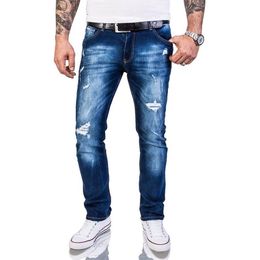 Rock Creek Slim-fit-Jeans Herren Jeans Stonewashed Blau RC-2142