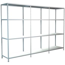 SCHULTE REGALWELT Steckregal Stecksystem Grund- und 2x Anbauregale, Metall weiß, 1800x2800x500 mm, 12 Böden, weiß