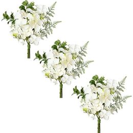 Kunstblume Hortensienbouquet Hortensie, Creativ green, Höhe 23 cm, im 3er Set, weiß