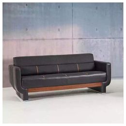 JVmoebel Sofa Schwarze Dreisitzer Couch Moderne Ledermöbel Büroeinrichtung Polster