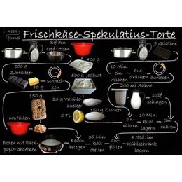 Postkarte Rezept- "Kuchenrezepte: Frischkäse-Spekulatius-Torte"