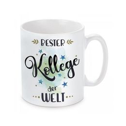 Herzbotschaft Tasse Kaffeebecher mit Motiv Bester Kollege der Welt