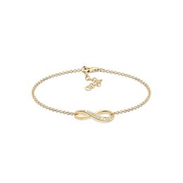 Elli Damen Armband &raquo;Infinity/Unendlichkeit mit Zirkonia 925 Silber&laquo; gold
