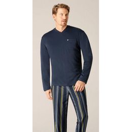 Hajo Schlafanzug Pyjama mit langem Arm (2 tlg) Klima Komfort